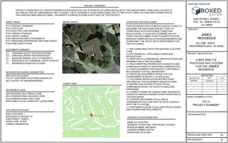 Solar Permit Plan Set Package - BOXED Solar